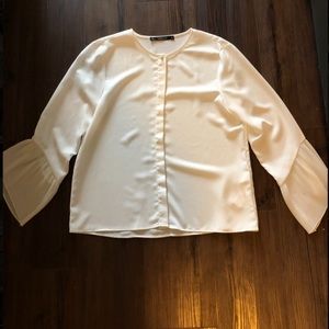 Zara Tops | Buttoned Down Shirt Pink Sparkly Stripes | Poshmark